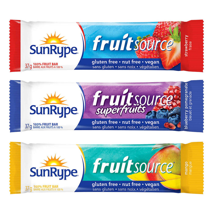 SunRype Fruit Source - 100% Fruit Bars Variety Pack - 1.11kg - 30-Coun ...